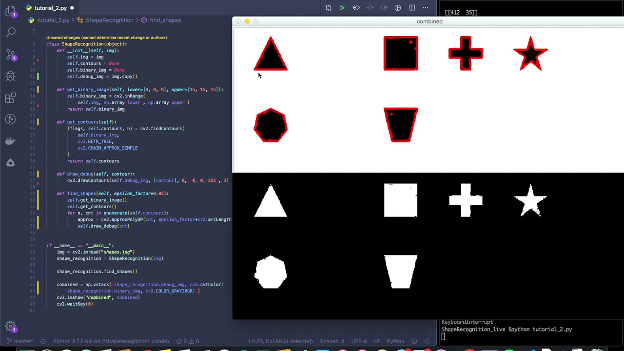 OpenCV Shape Recognition - Tutorial 2