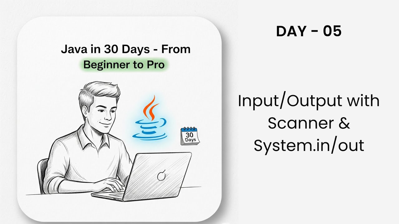 Java Input/Output with Scanner & System.in/out | Java in 30 Days | DAY - 05