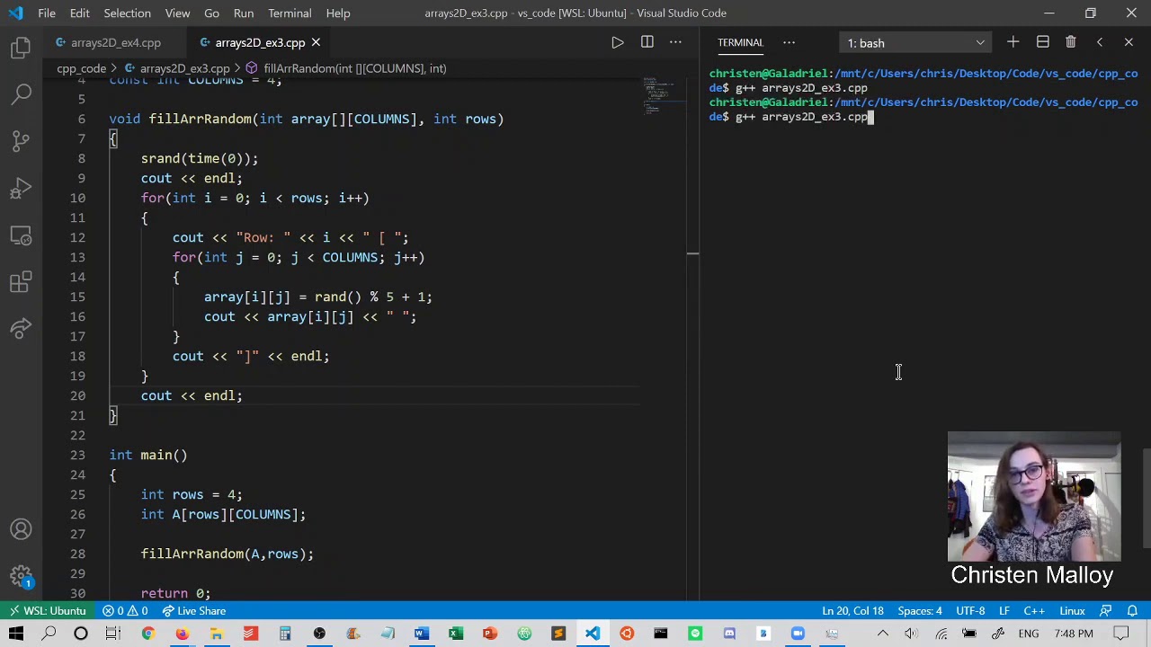 2D Arrays: passing a 2D array to a function