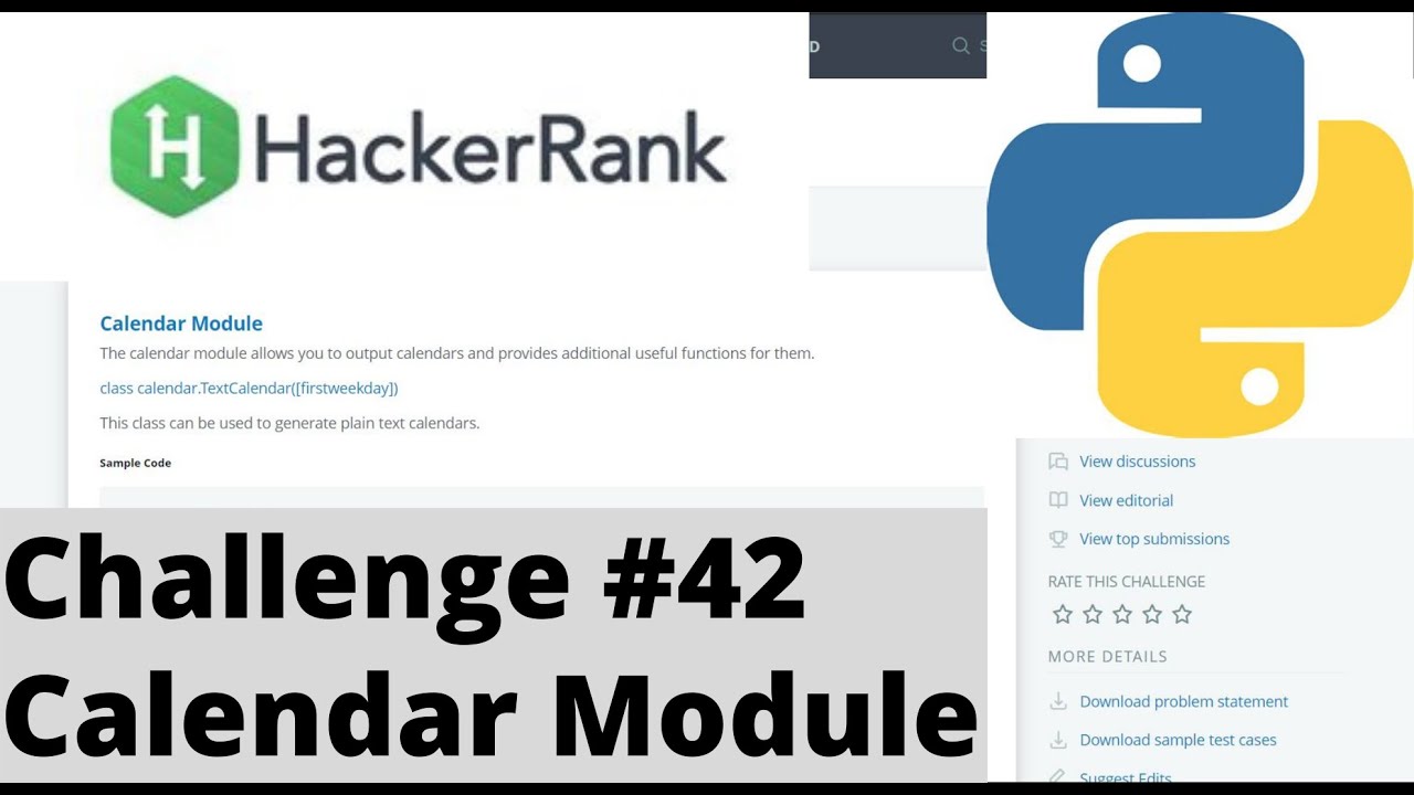 Hackerrank Python | Challenge #42 | Calendar Module