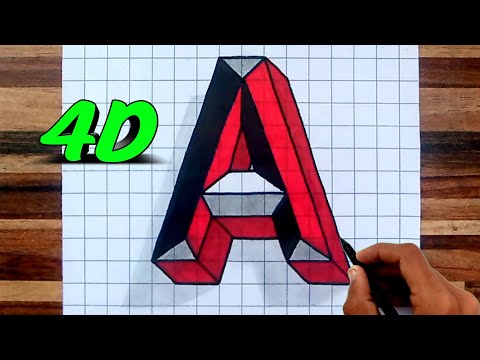 HOW TO DRAW 4D ON PAPER - 4 DIMENSIONAL DRAWING - 4D DRAWING