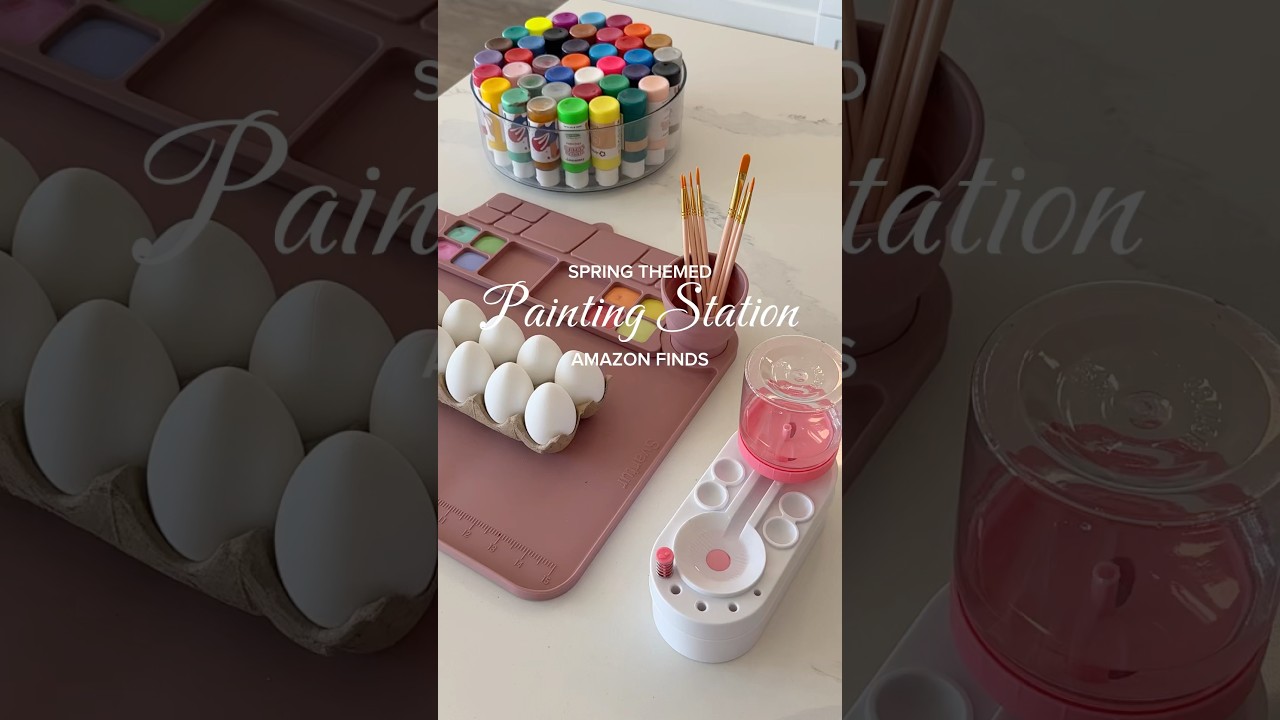 Setting up a painting art station #artstation #paintingstation #asmrvlog #asmrvideo #amazonfinds2025