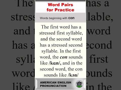 Words beginning with con | Mastering Syllable Stress in American English Pronunciation #english