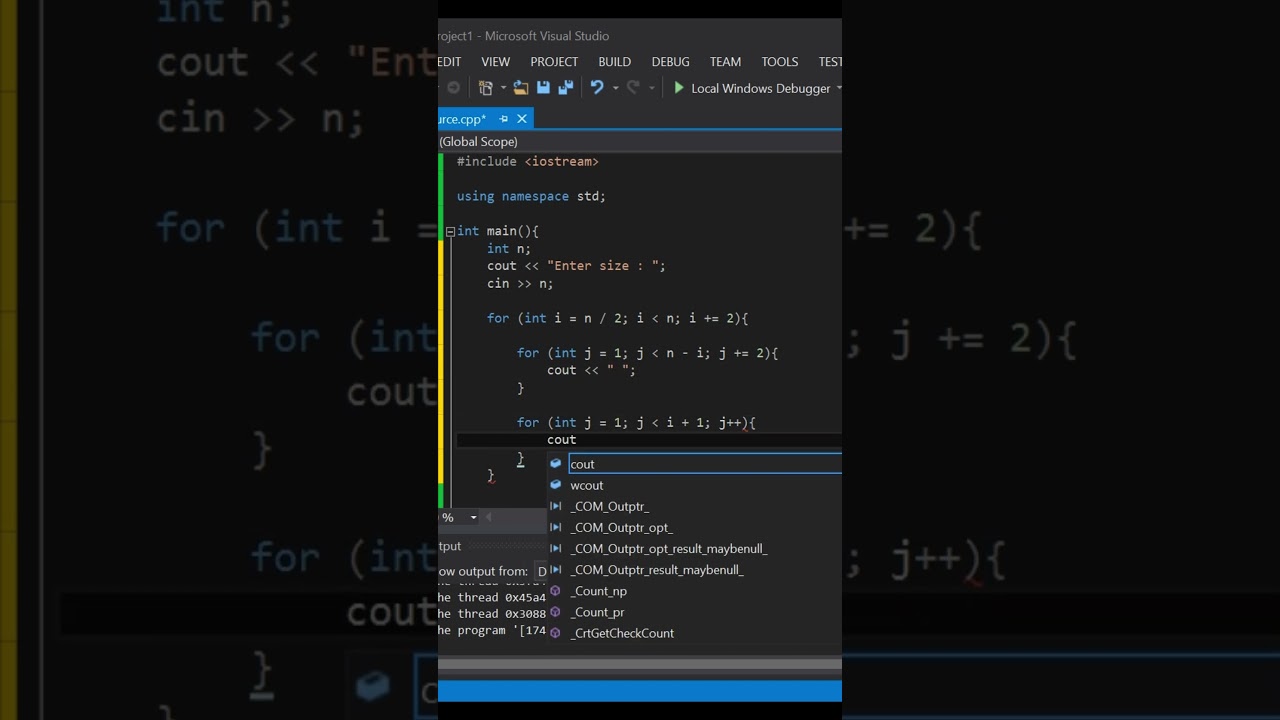 C++ : Printing Pattern (Heart) #shorts #youtubeshorts