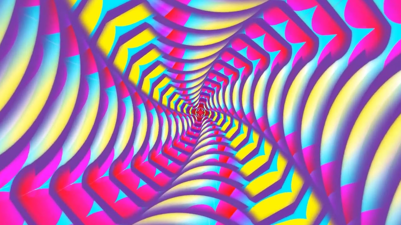Vector geometry, Modern shapes, Colorful Psychedelic Optical Illusion Background