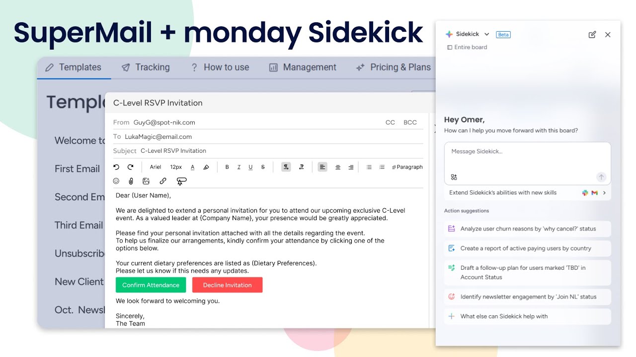 SuperMail + monday Sidekick - How to Automate Email Workflows in Seconds