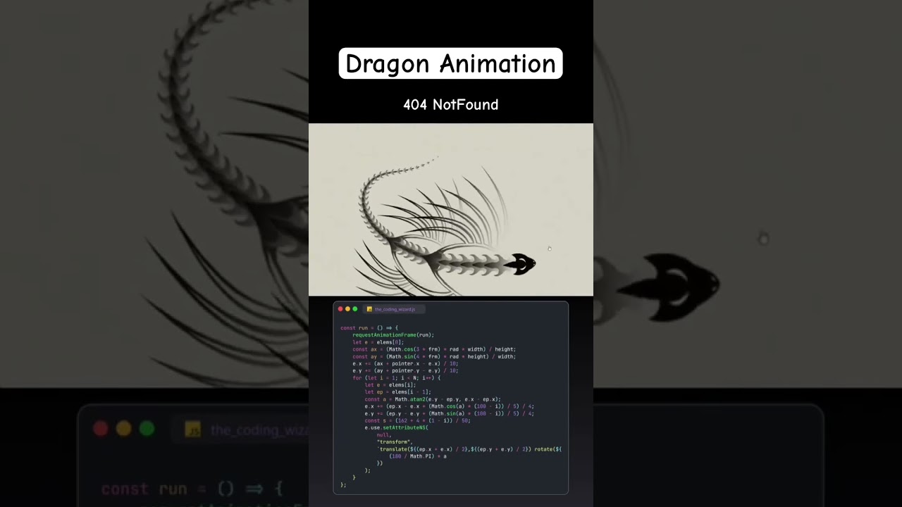 Dragon 🐉 Animation #coding #python #javascript #code #developer #codes #animation #js #games