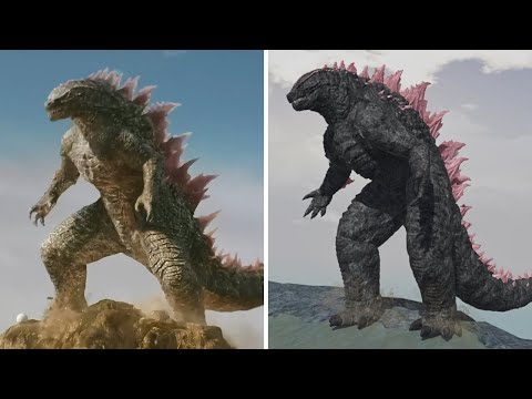 GODZILLA 2024 *best scene* Roblox vs Filme - TODAS REFERÊNCIAS