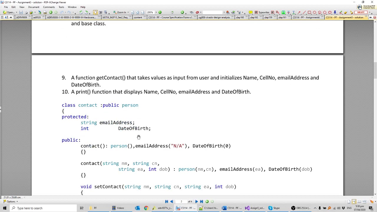 Inheritance C++ Assignment Solution - part 1