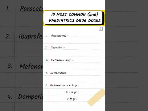 PAEDIATRIC DOSE CALCULATION formula for common drugs by body weight; paracetamol, ibuprofen etc
