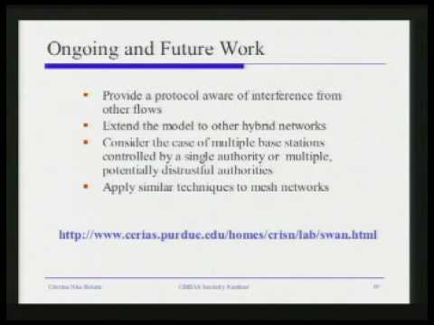 CERIAS Security: Survivable routing in wireless ad hoc networks 6/6