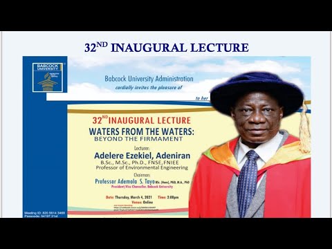 32nd Inaugural Lecture, Waters From The Waters: Beyond the Firmament