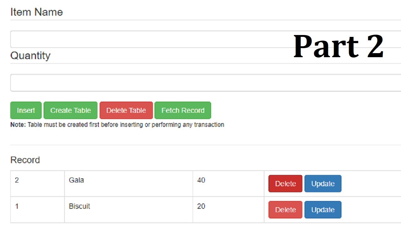Offline Relational Database Using HTML5 and JavaScript (SQL Query) - Part 2