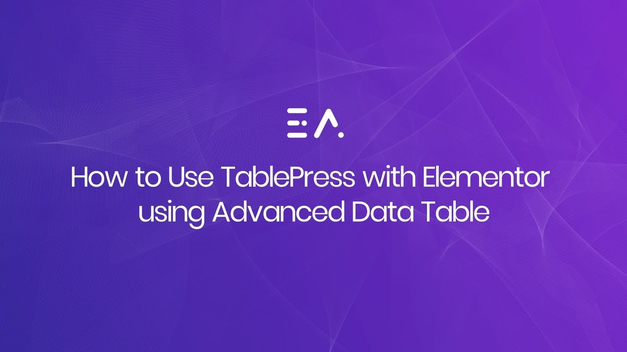How to Use TablePress with Elementor using Advanced Data Table