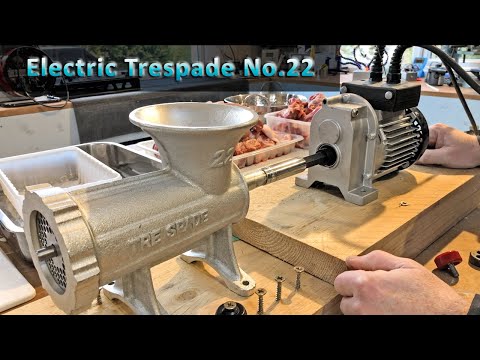 Tre Spade MEAT GRINDER MINCER No #22 Motorised meat grinder - powered