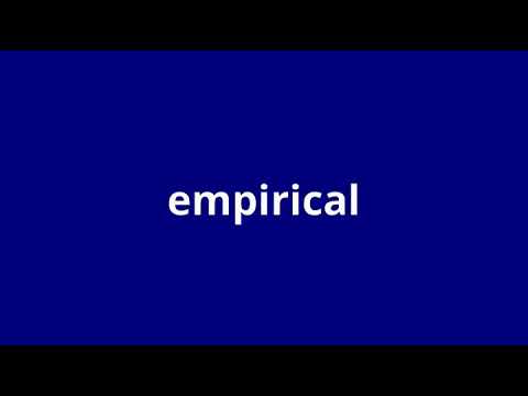 what is the meaning of empirical
