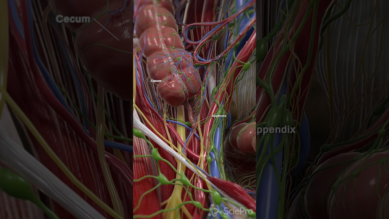 🌟 The Appendix: What You Need to Know 🌟  #anatomy #meded #3danimation
