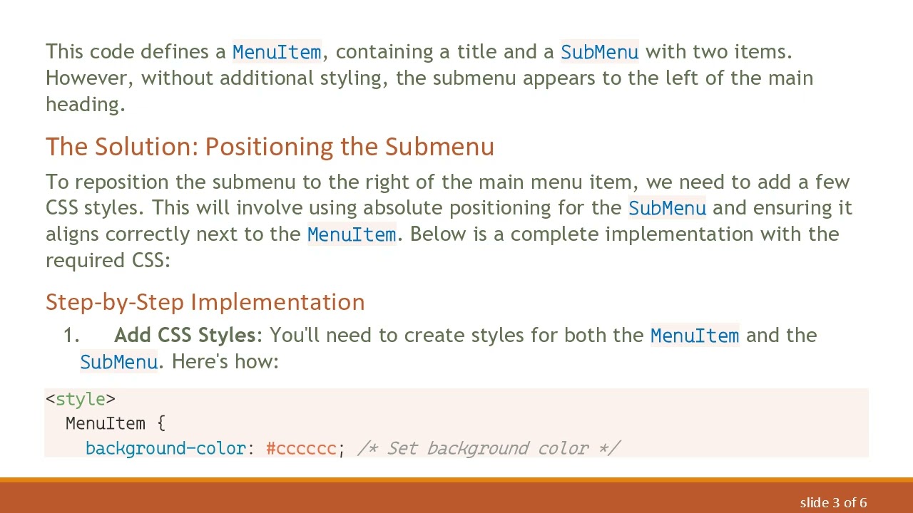 How to Position a Submenu to the Right of a Main Menu in HTML and CSS