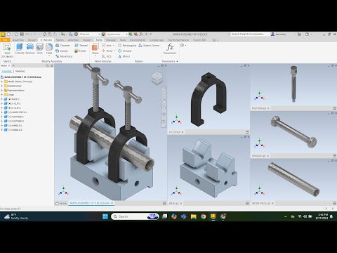 DOUBLE V BLOCK DESIGN, ASSEMBLY & ANIMATION IN AUTODESK INVENTOR: ADVANCED CAD TUTORIAL