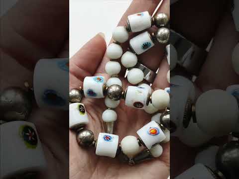 Retro Japanese tombo glass beads - Muranese style glass art jewelry from Japan!⛩️🎌 For sale🇭🇺