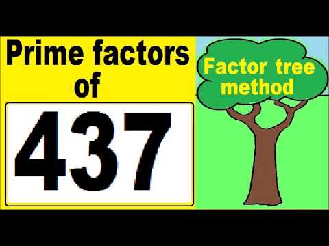 Prime factors of 437. Prime factors decomposition of 437. Factor tree method.