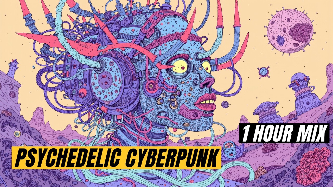 1 Hour Electronic Synthwave: Psychedelic Cyberpunk Mix [4K Morphing Deforum Visuals]