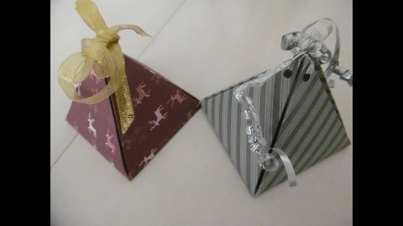 boite pyramide facile pour petits cadeaux TUTO