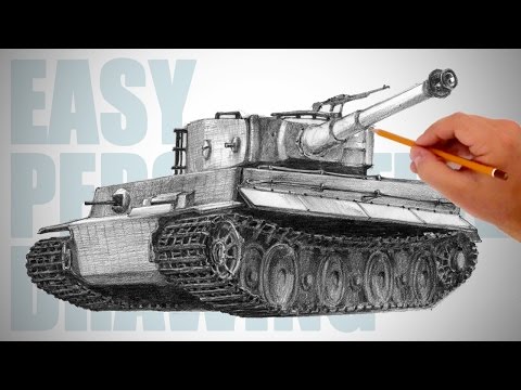 How to draw a tank - Easy Perspective Drawing 10