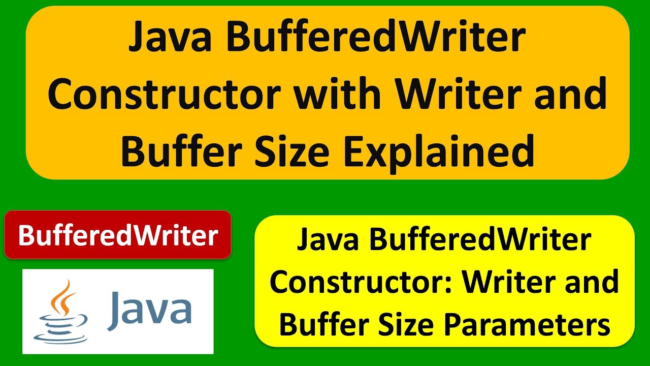 Java BufferedWriter Constructor with Writer and Buffer Size Explained | Java IO | Java Tutorial
