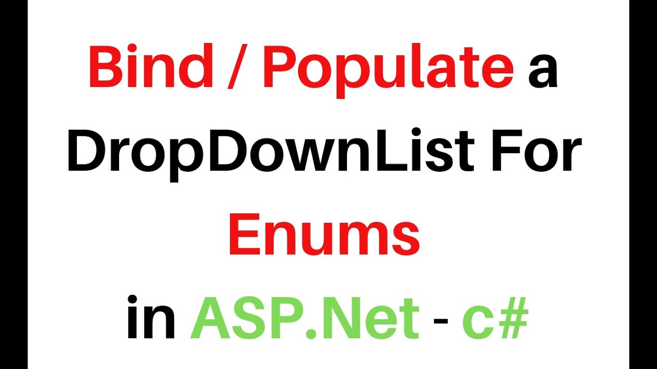 Binding dropdownlist from Enum in c# asp.net 4.6