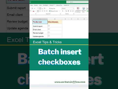 Batch insert checkboxes in Excel