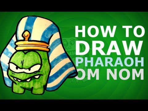 How to draw angry pharaoh OM NOM - Cut The Rope Time Travel Ancient Egypt episode 15