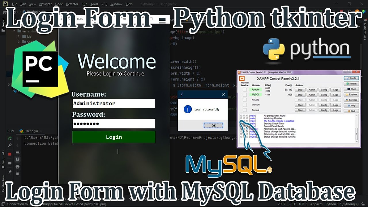 Python Programming - Userlogin Form - Python GUI - tkinter  - Login Form #python #pythontutorial
