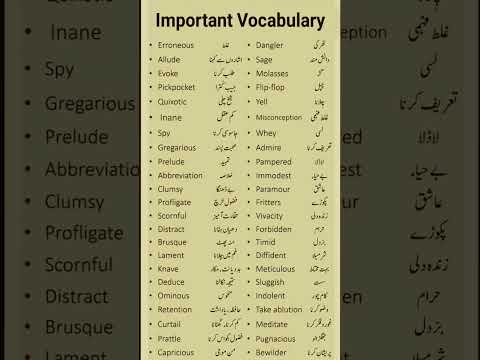 Advanced vocabulary in English with Urdu translate #vocabulary #learnvocabulary #spokenenglish