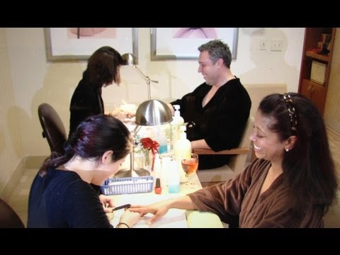 Valentine's Day mani-pedi partner pampering at About Faces Day Spa