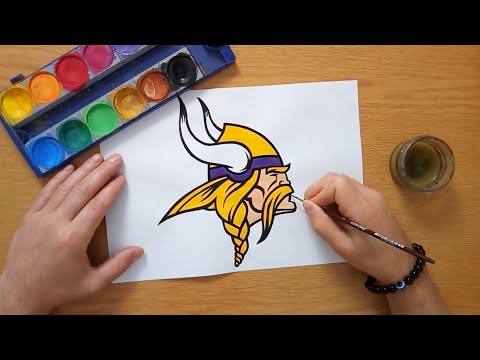 How to draw the Minnesota Vikings logo - NFL