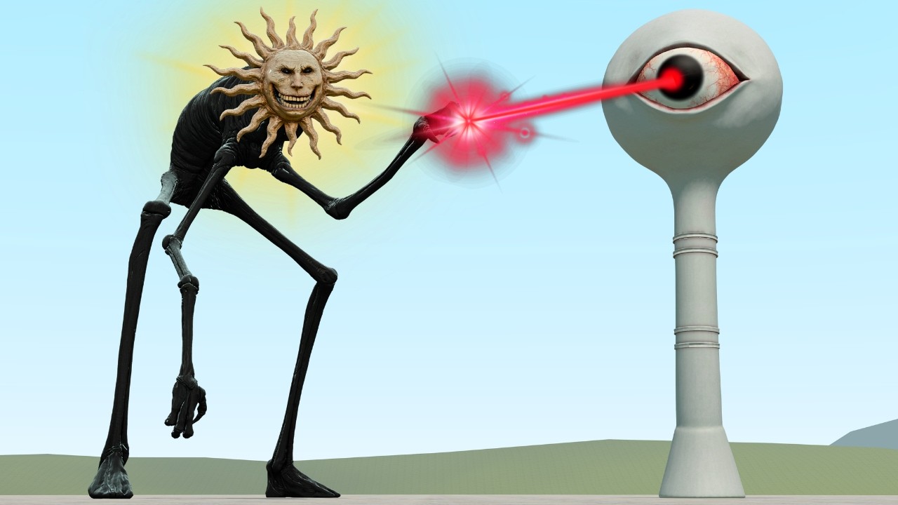 New SunMan Monster Vs Eye Tower Monster From Doctor Nowhere Creatures In Garry's Mod