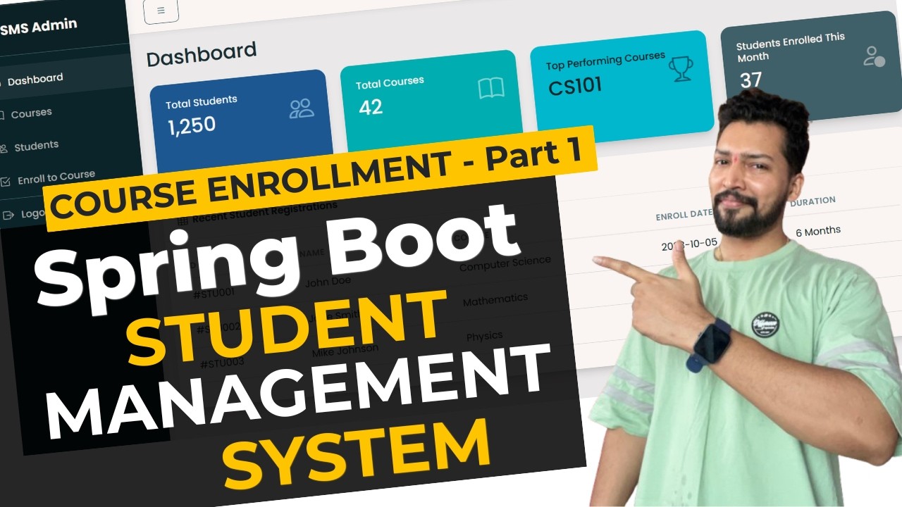 Spring Boot Student Course Enrollment - Part 1 | Student Management System Project