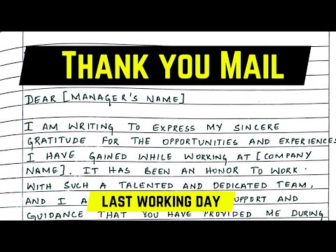 Last Working Day Mail to Manager and Colleagues | How to Write Thank You Mail | Rough Book