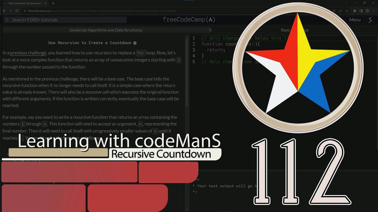 JavaScript Basic 112: Use Recursion to Create a Countdown | FreeCodeCamp