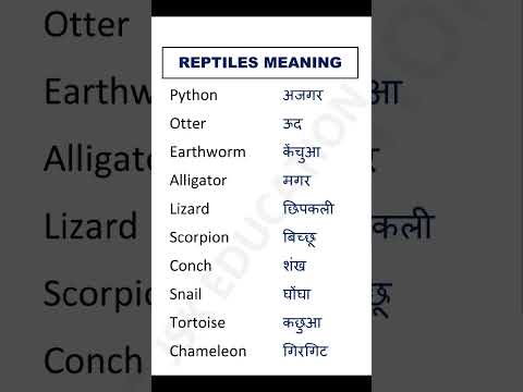 REPTILES MEANING | ENGLISH MEANING | VOCABULARY