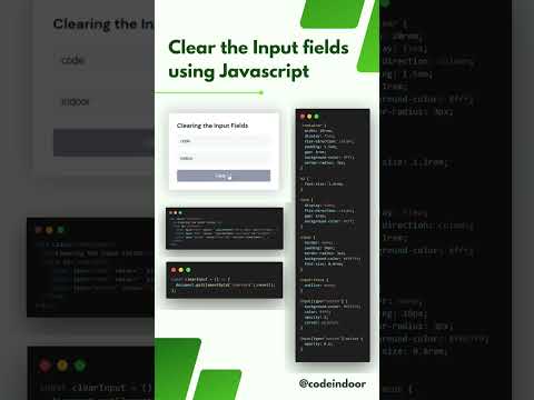 Clear the input fields using JavaScript #javascript #html #css #code #reactjs #codeindoor