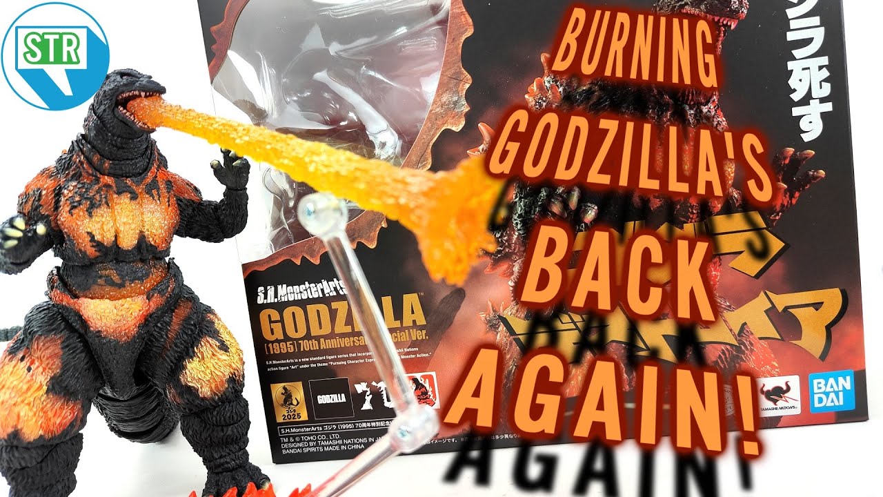 S.H. MonsterArts Godzilla 1995 70th Anniversary Unboxing - BURNING GODZILLA!