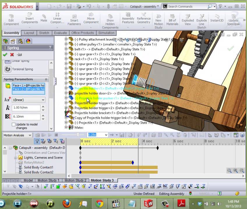 SolidWorks Motion Tutorial - Contacts & Spring