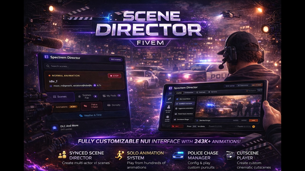 Scene Director Fivem Script | The Ultimate Cinematic Director Tool for FiveM