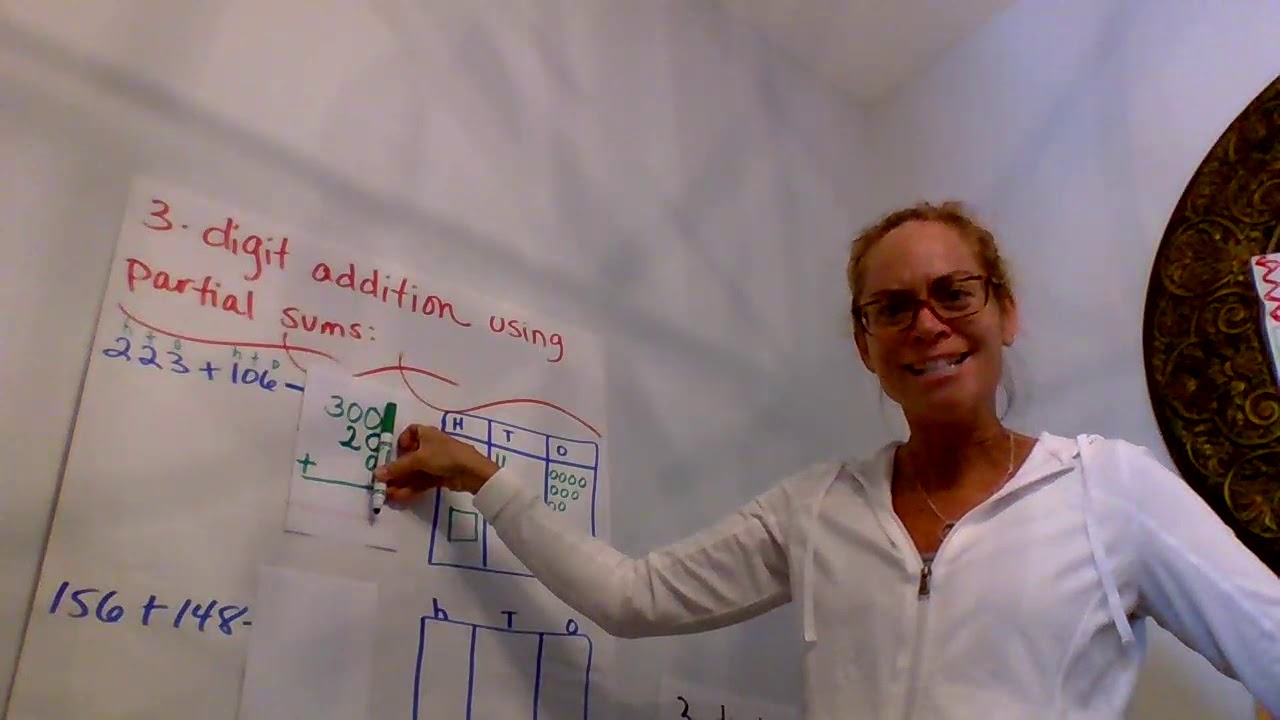 3 digit addition quick pic,partial sums