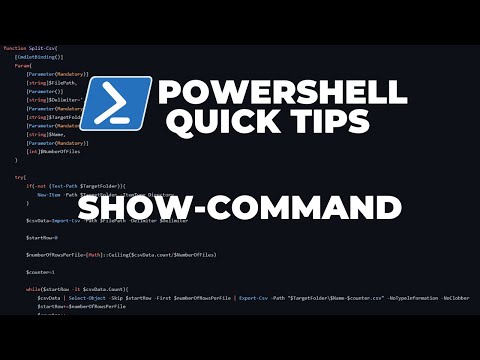 PowerShell Quick Tips : Show-Command