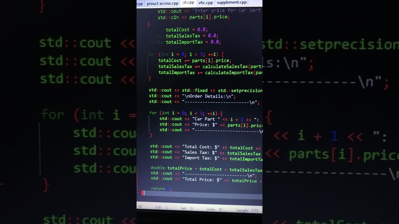 car parts c++ #coding #cpp #code #codemasters #codinglife #codingninja #coderstokyo #coders
