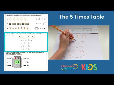 Year 2 The 5 Times Table Answer Video