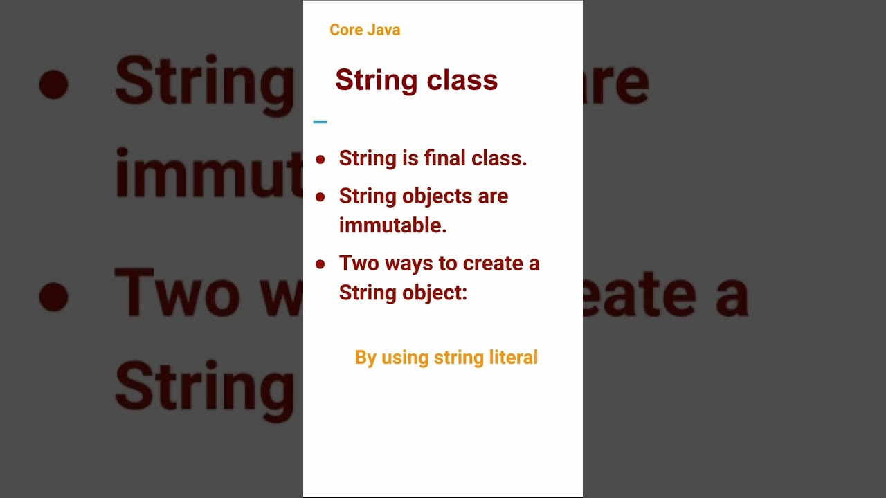 String class (27) #corejava
